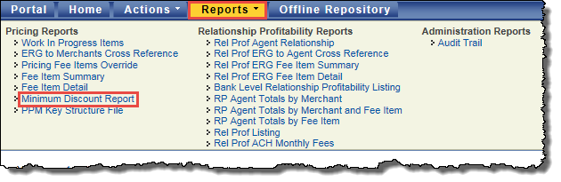 Minimum Discount Report